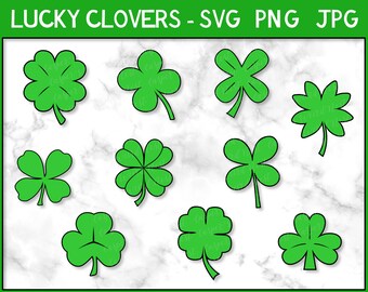 Clover Bundle SVG PNG JPG Commercial Use Digital Cut | Etsy