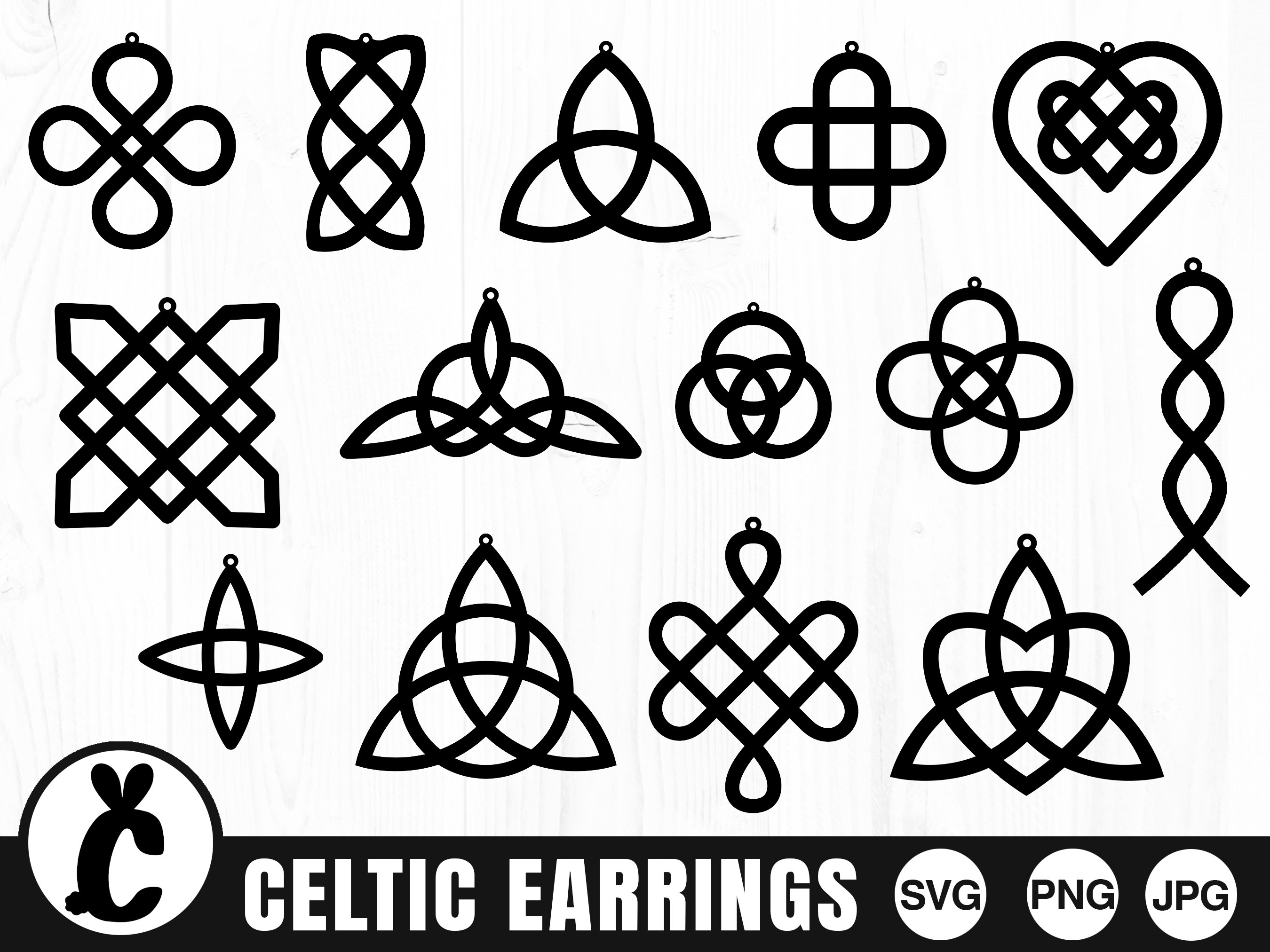Celtic Earring Templates SVG PNG Commercial Use Earring - Etsy