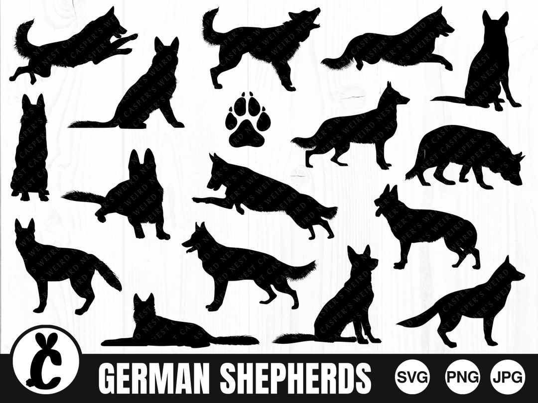German Shepherds - SVG, PNG, JPG - Digital Cut Files, Commercial Use ...