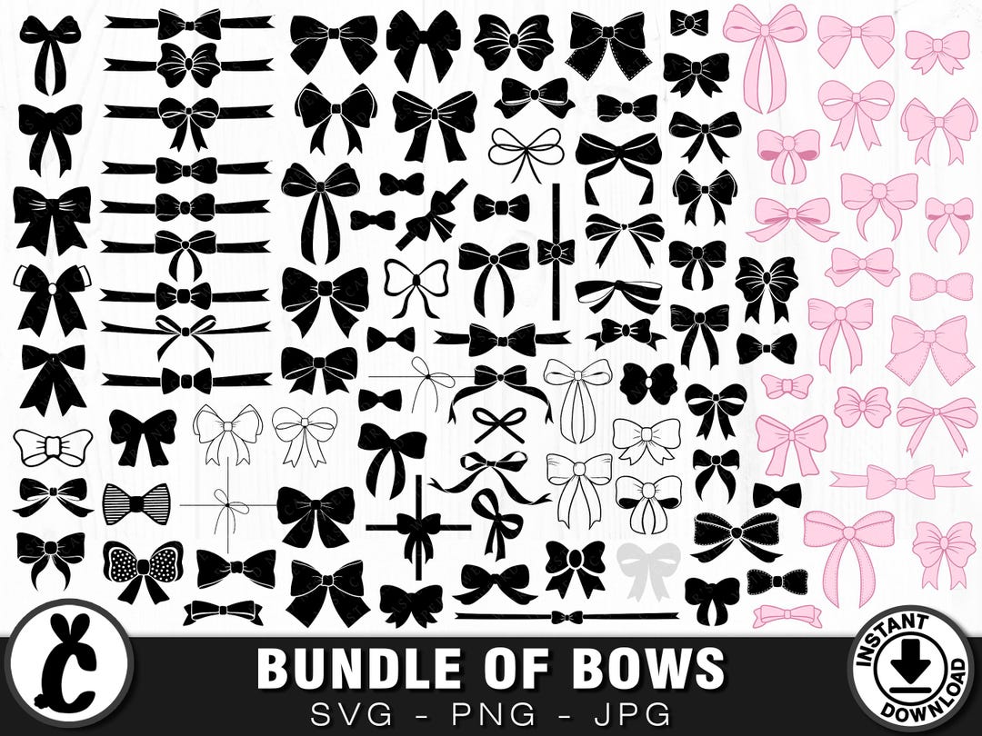 100+ Bows, SVG, PNG, JPG, Layered, Bowties Clipart, Bows Bundle ...