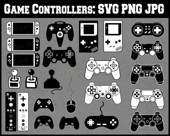 Game Controller Bundle SVG PNG JPG Digital Cut File | Etsy