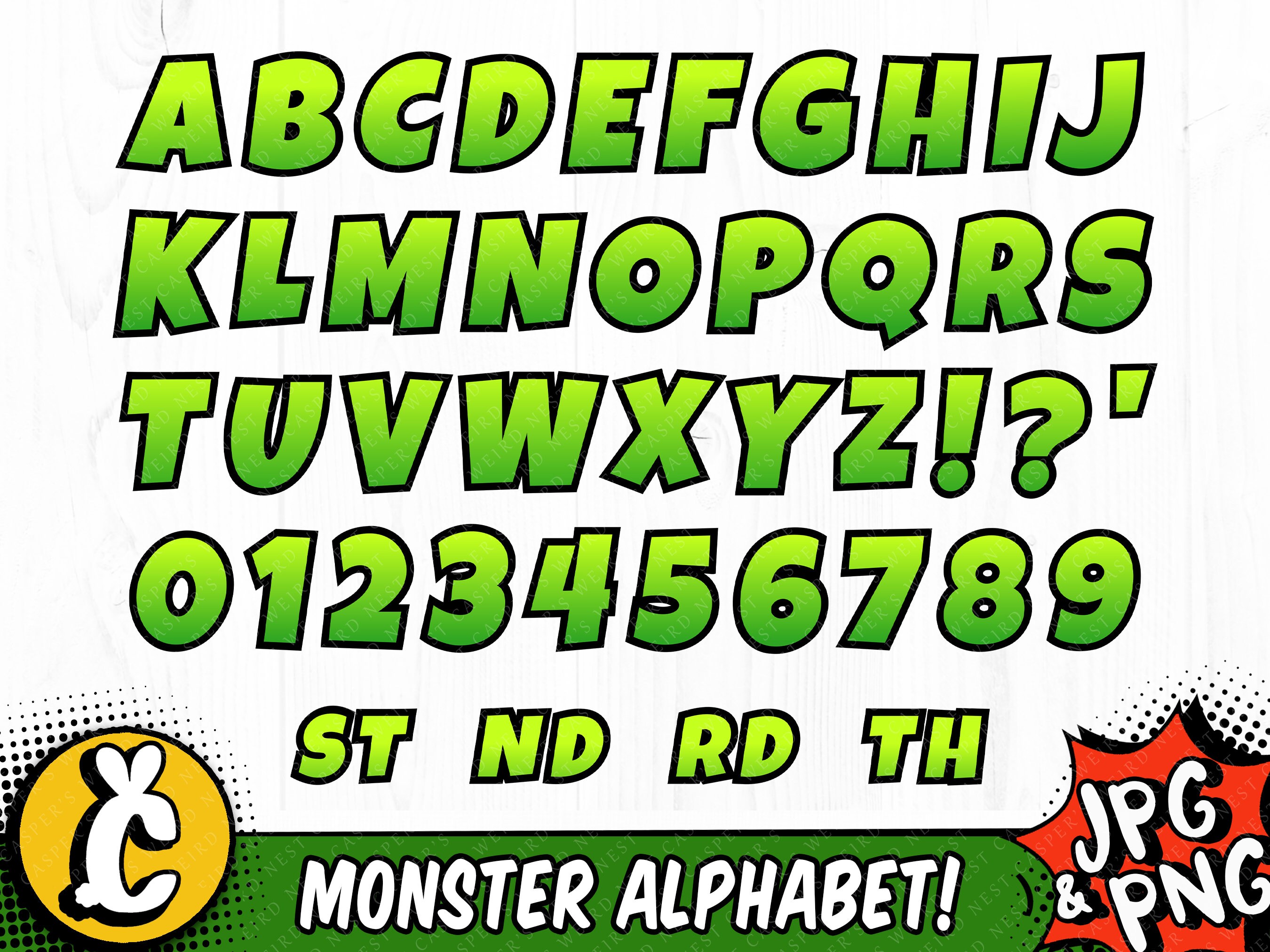 Comic Book Letters PNG JPG Instant Download Comic - Etsy