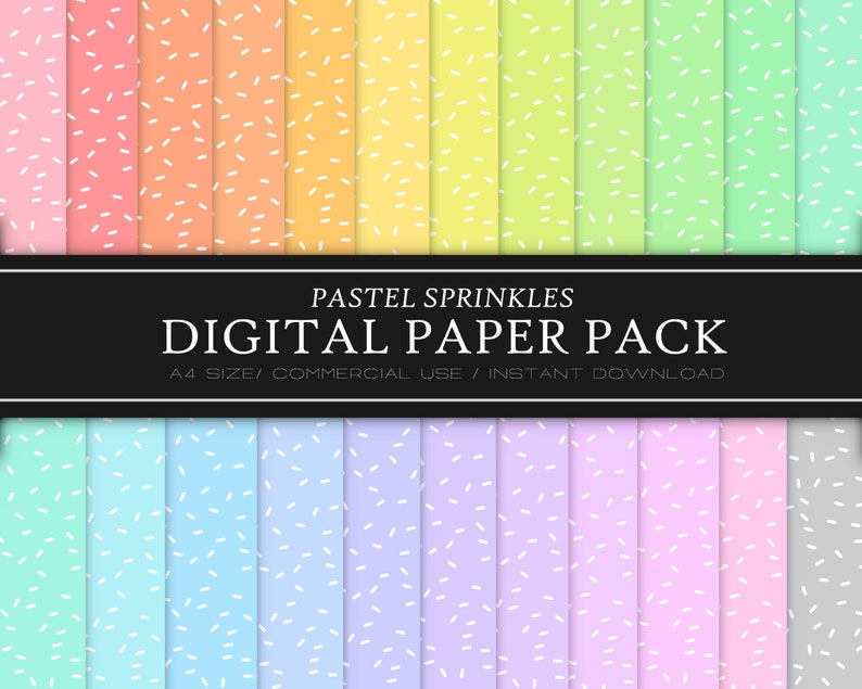 Rainbow Sprinkles Digital Paper Pack Seamless Sprinkle - Etsy