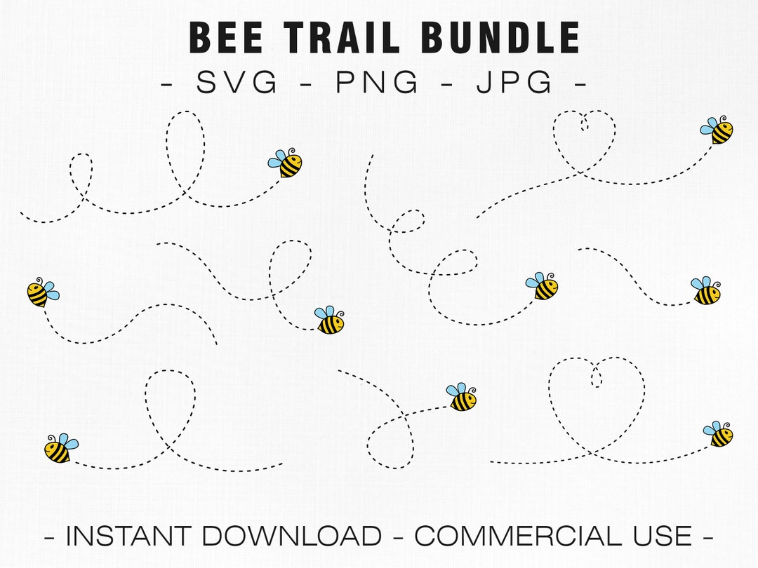 Flying Bee Trails 4 - SVG PNG JPG - Commercial Use, Digital Cut File ...