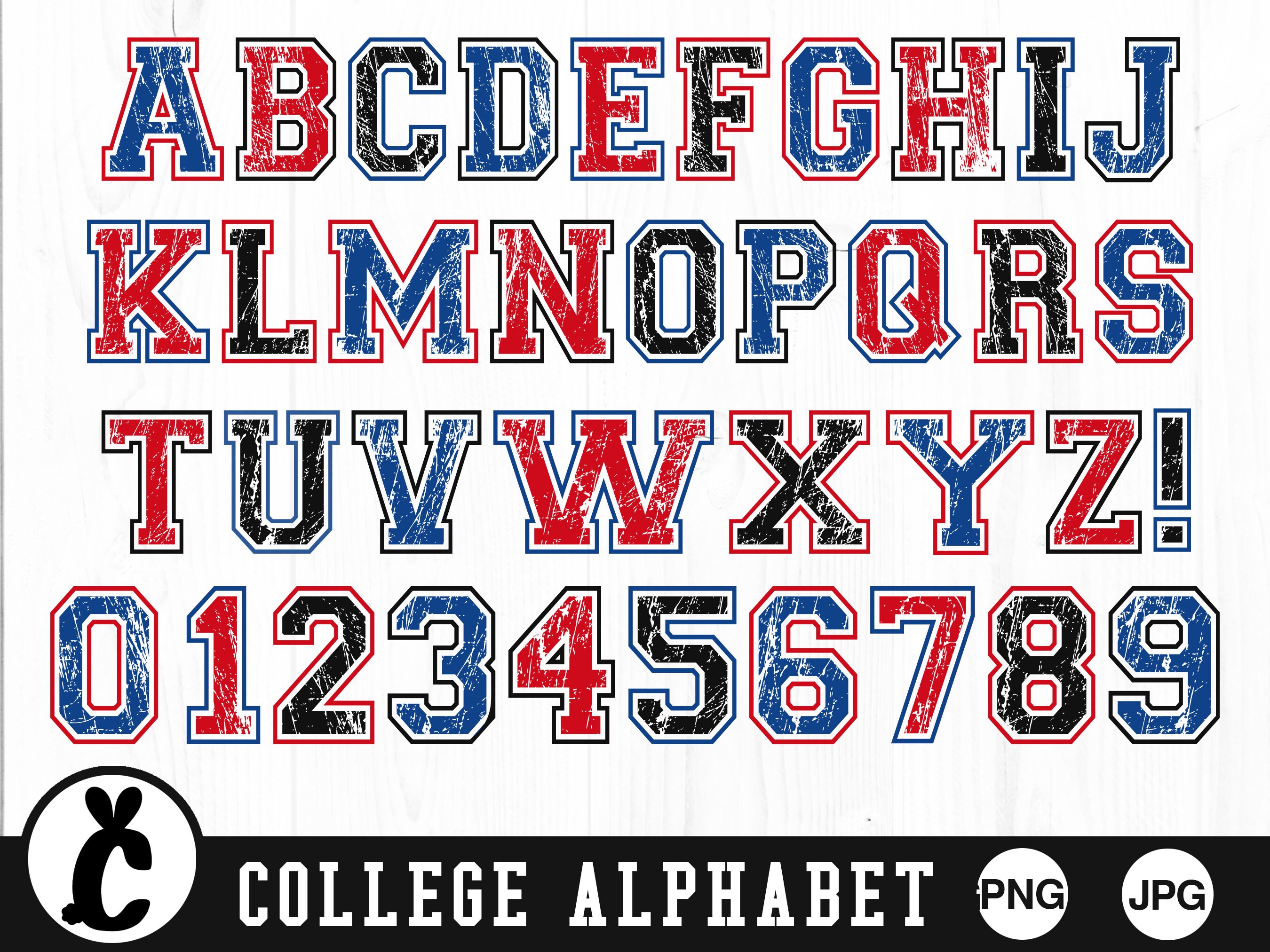 College Alphabet PNG SVG Commercial Use Svg Alphabet - Etsy