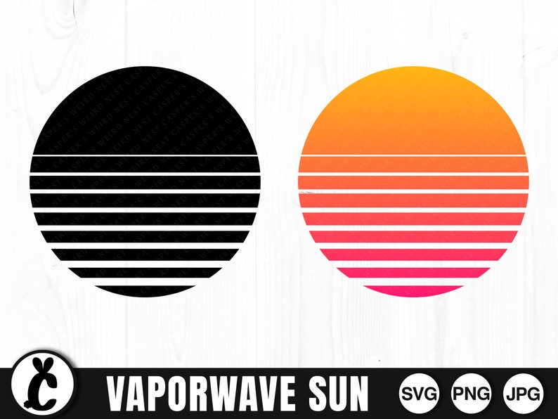 Vaporwave Sun SVG PNG JPG Instant Download Digital Cut - Etsy