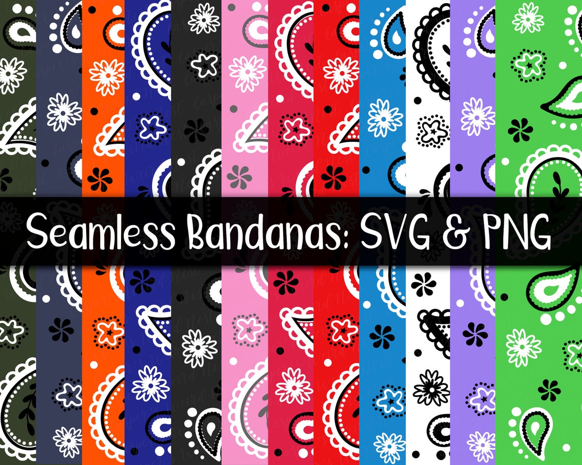 Layered Seamless Bandana Patterns - SVG, PNG, Digital Cut File ...