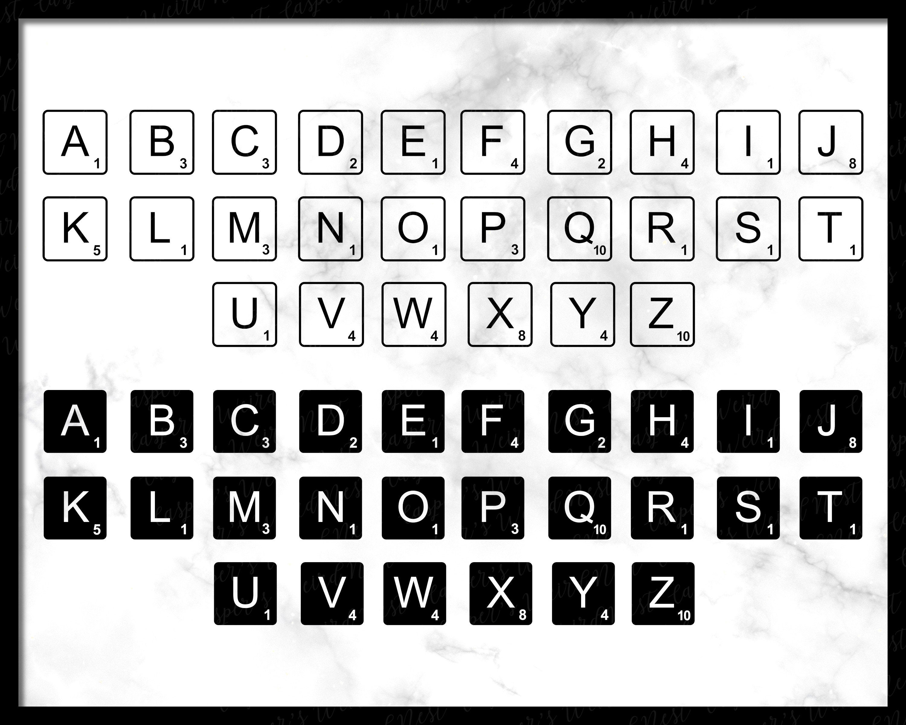 Letter Tiles SVG PNG Commercial Use Instant Download - Etsy