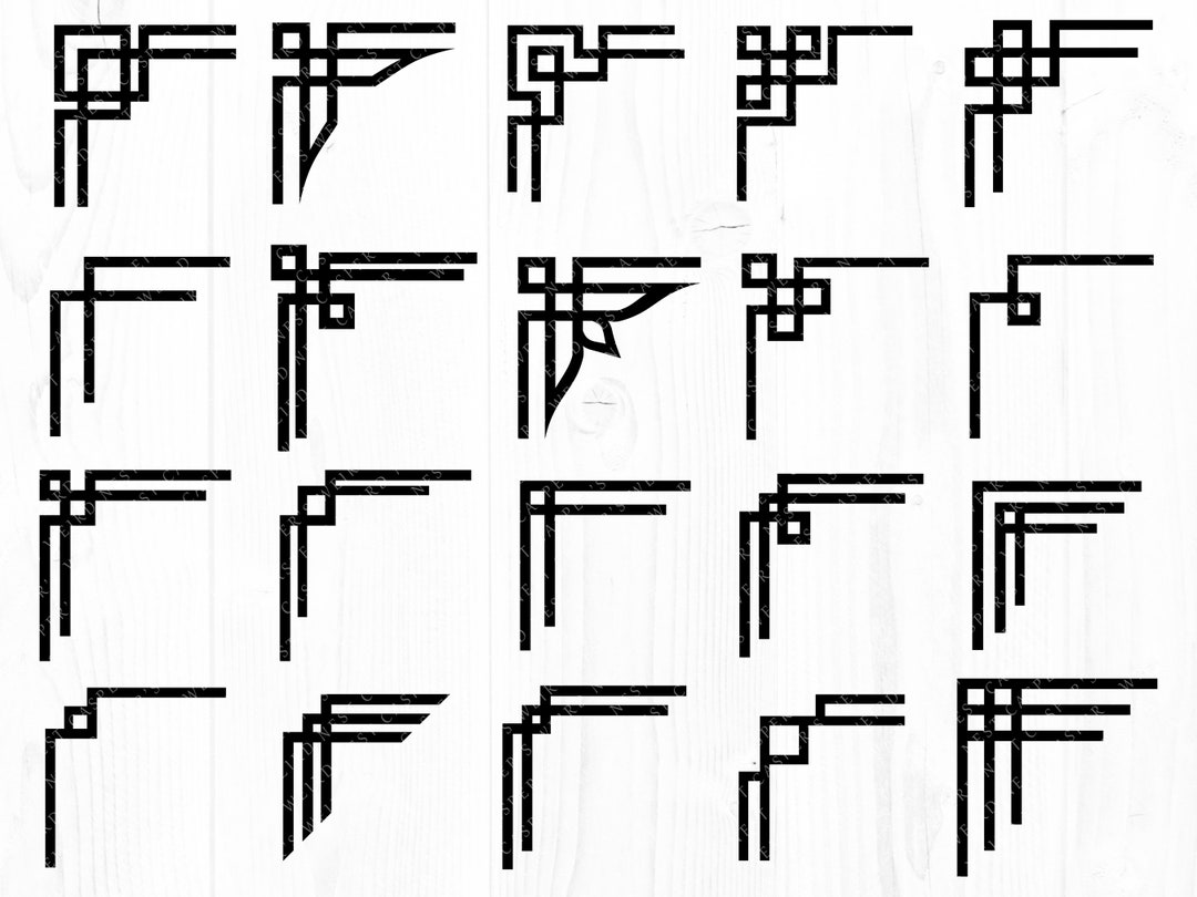 20 Pack Art Deco Corners, SVG, PNG, JPG, Digital Cut File, Commercial ...