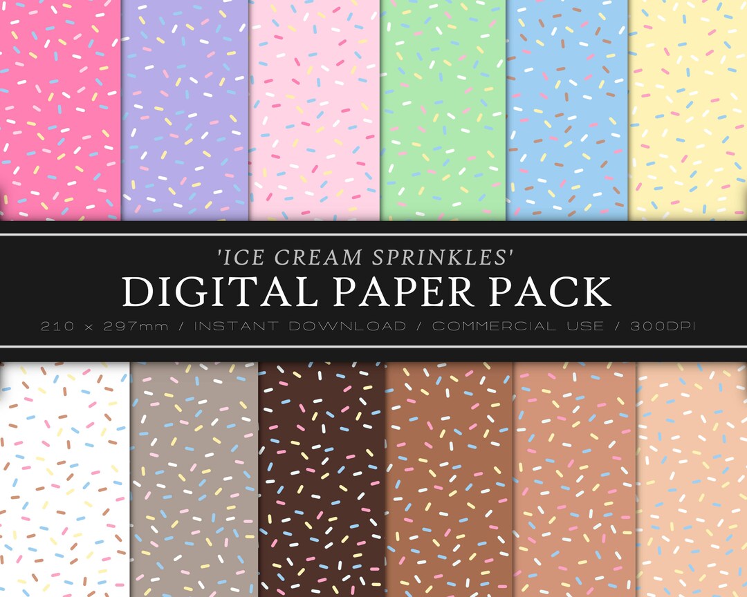 Candy Sprinkles Digital Paper Pack, Seamless Sprinkle Pattern, Digital ...