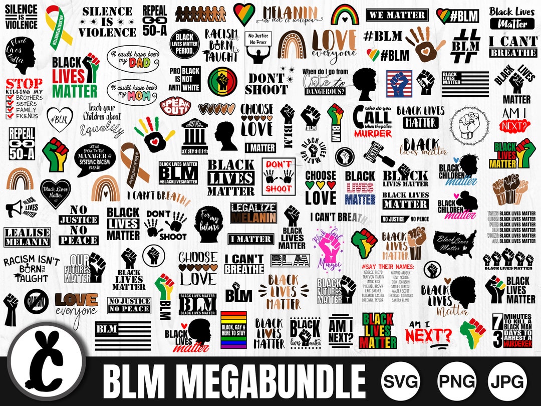 Blm Megabundle, SVG, PNG, JPG, Black Lives Matter, Commercial Use ...