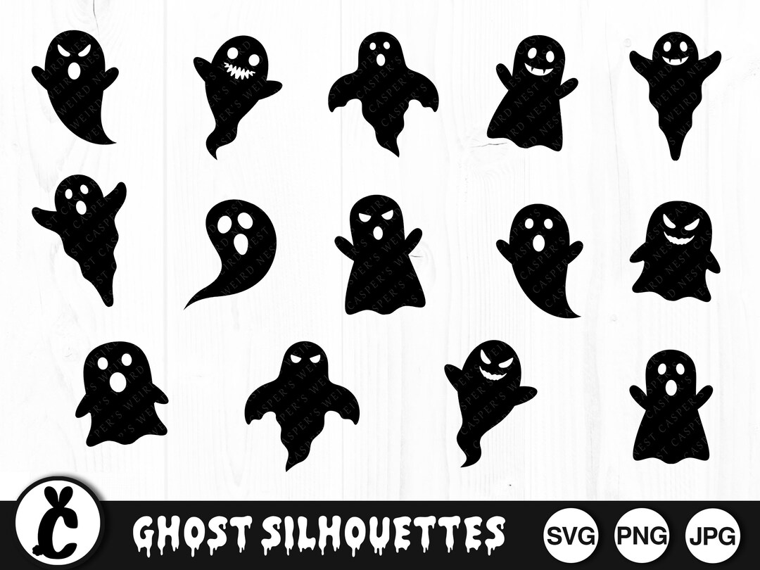 Ghost Bundle - SVG, PNG, JPG - Commercial Use, Instant Download, Ghost ...