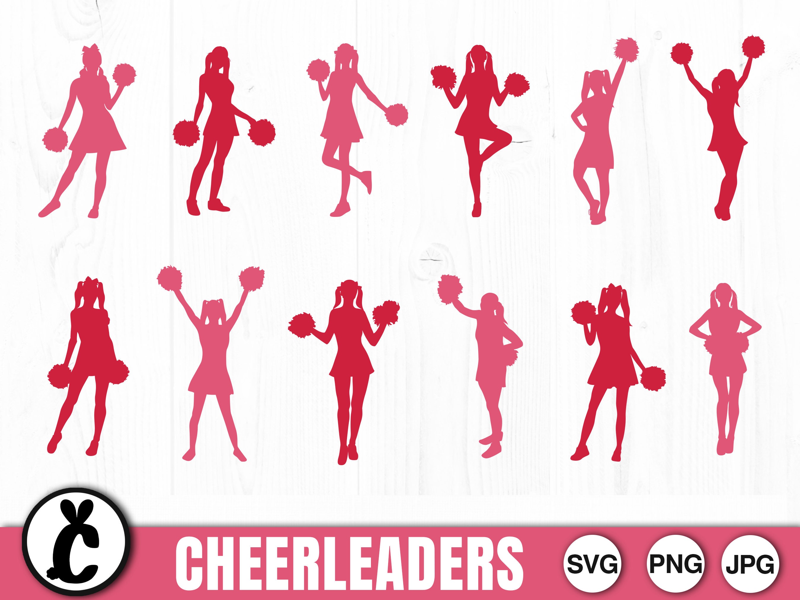 Cheerleader Poses Bundle SVG PNG JPG Commercial Use - Etsy