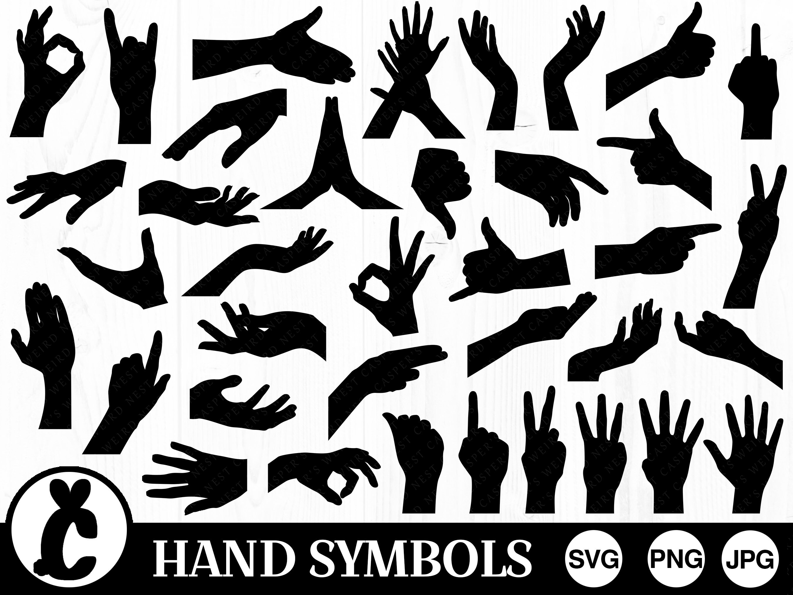Ensemble SVG symbole de la main – Graphiques vectoriels de la main ...