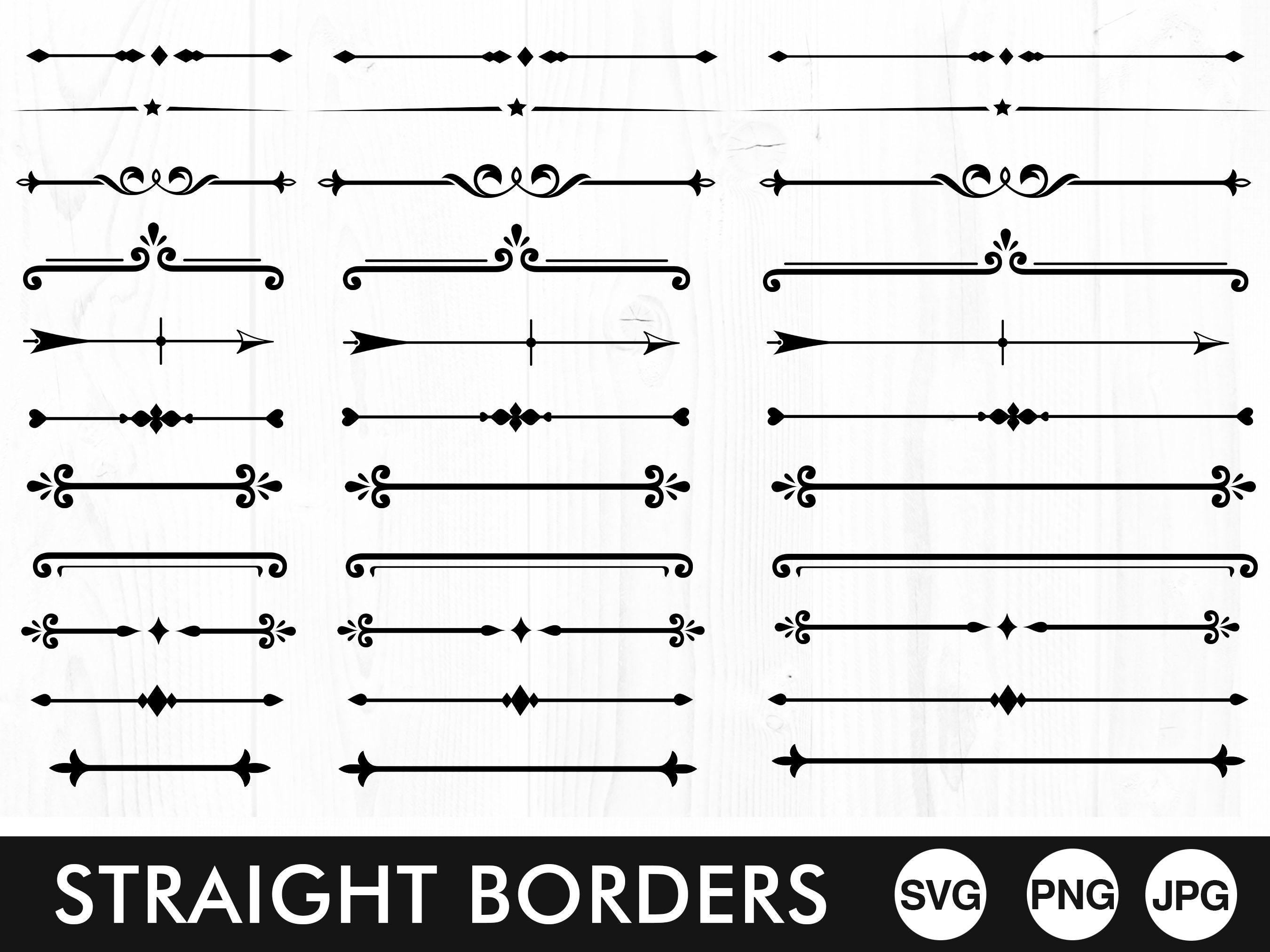 Line Dividers SVG PNG JPG Digital Cut File Commercial - Etsy