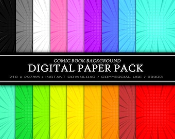 Comic Superhero Themed Digital Paper Commercial Use Instant Download - Etsy