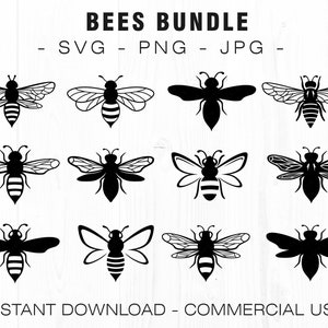 Bee Bundle SVG PNG JPG Commercial Use, Digital Cut File, Instant ...
