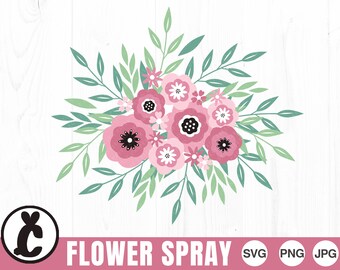 Flowers Spray Svg - Etsy