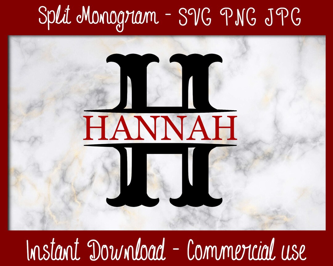 Split Monogram Letters - SVG, PNG, JPG - Commercial Use, Instant ...