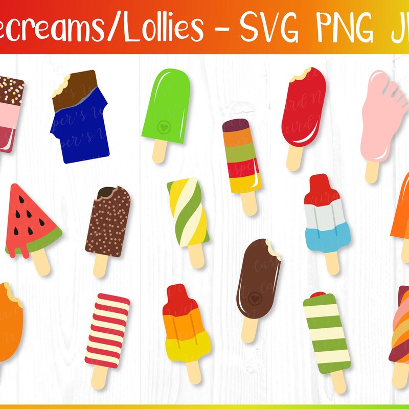Ice Lolly Clipart - Etsy UK