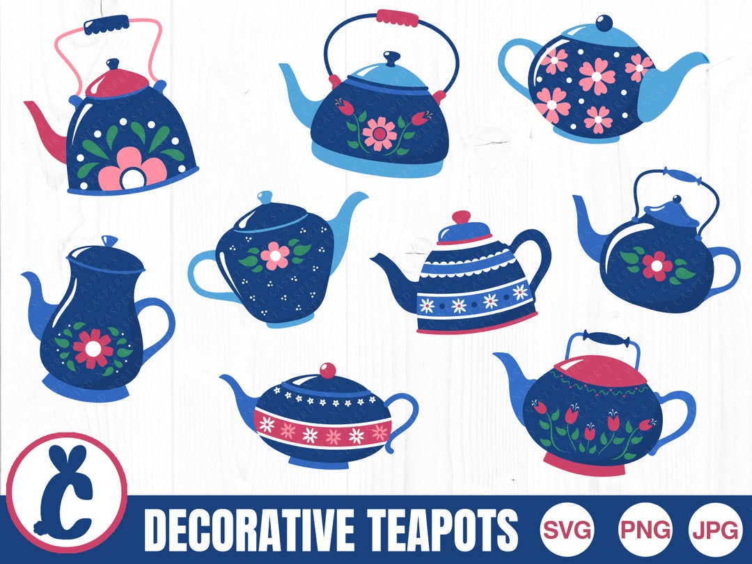 Teapot Bundle - SVG, PNG, JPG - Digital Cut File, Instant Download ...