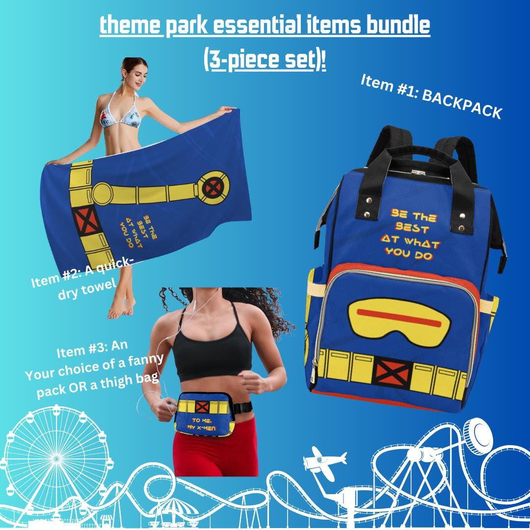 Cyclops Park-essentials Backpack/waist Bag or Thigh Bag/towel Bundle ...