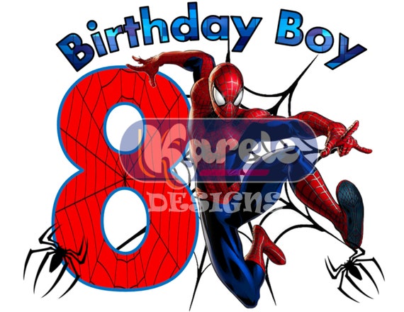 Spiderman 8th Birthday Digital File Only No Name Included - Etsy