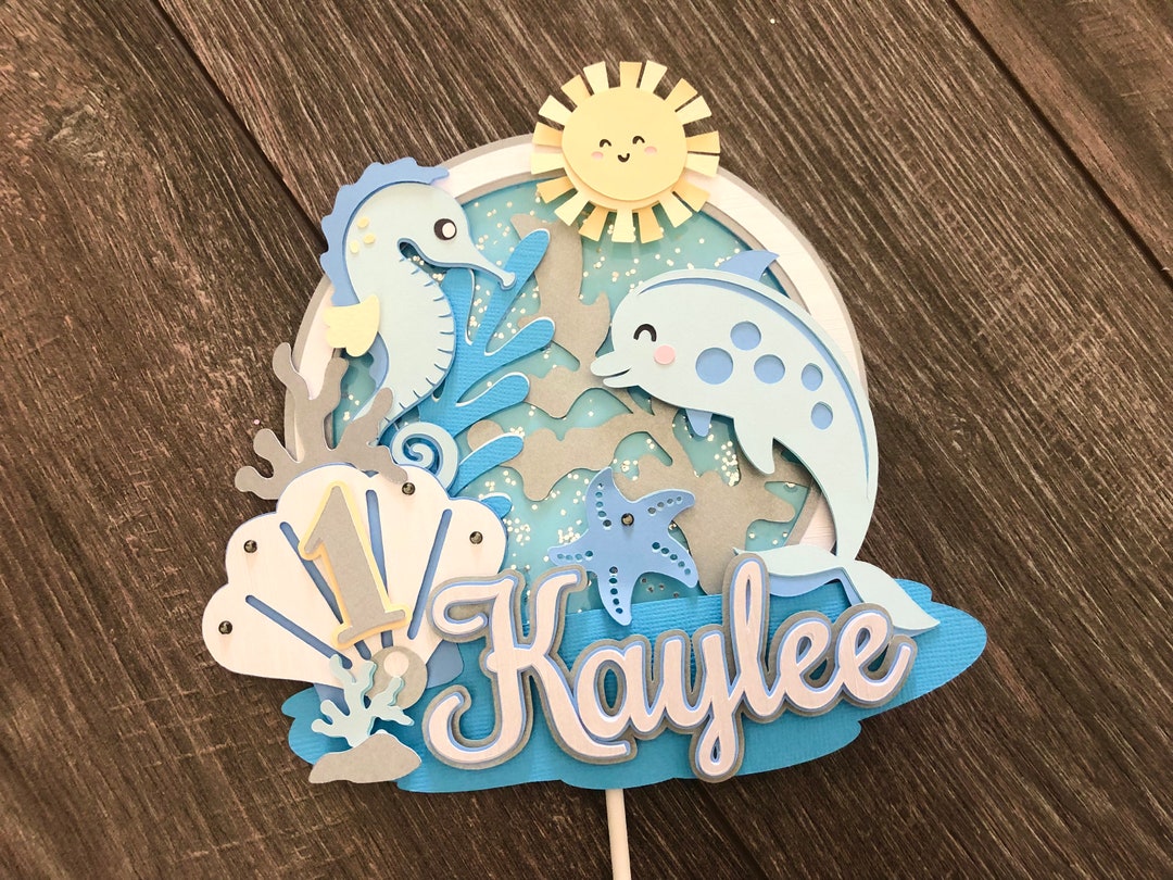 Under the Sea Dolphin Seahorse Cake Topper, Under the Sea Birthday ...