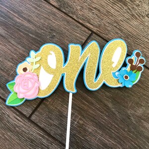 Floral One Cake Topper High Chair Banner, Floral 1st Birthday Party ...