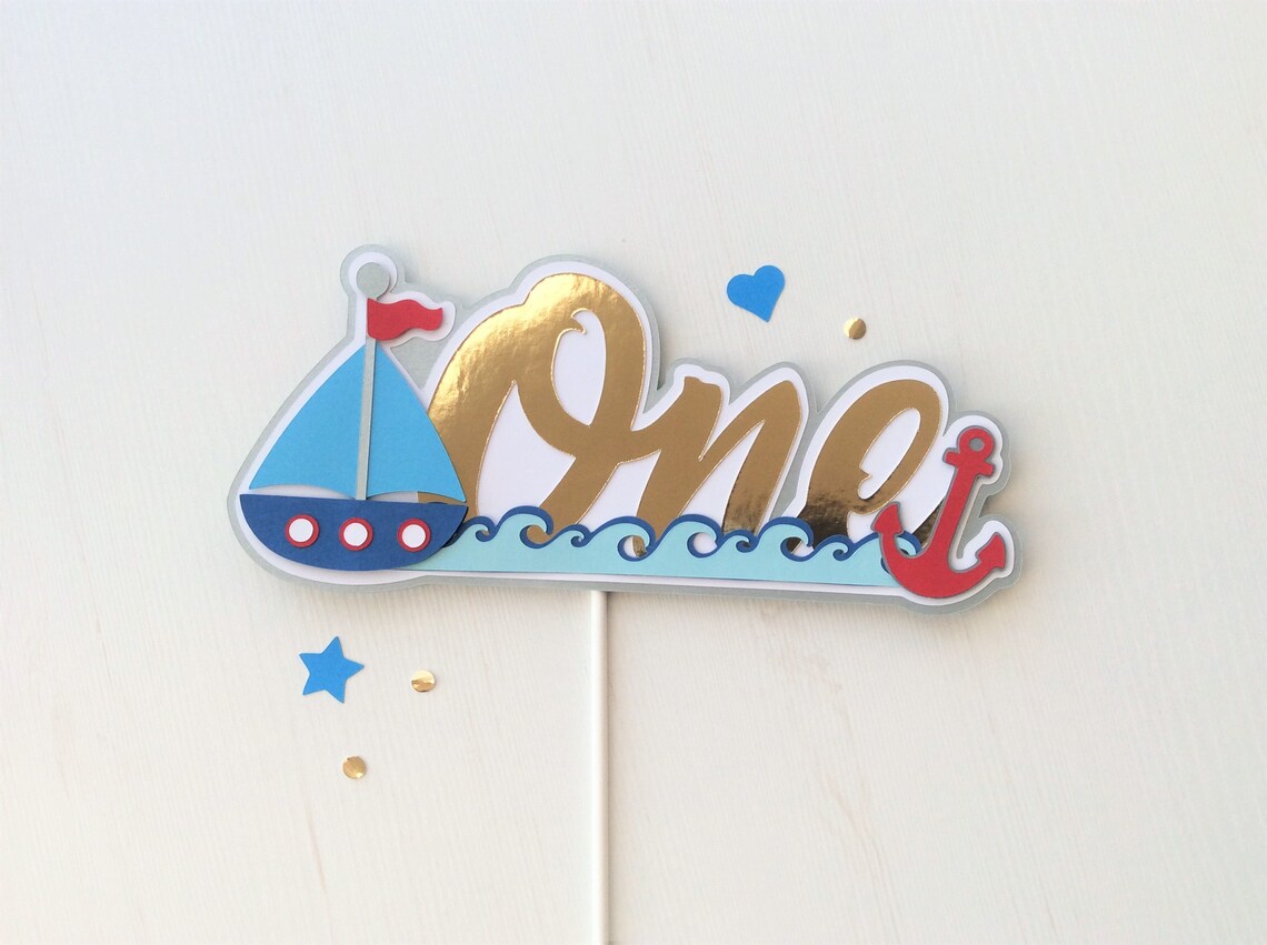 Nautical One Cake Topper Nautical First Birthday Party Sea - Etsy