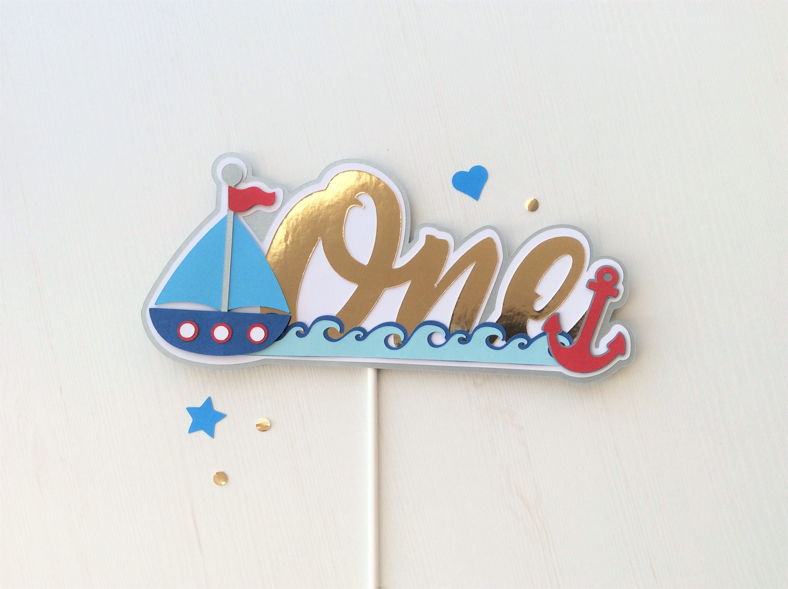 Nautical One Cake Topper Nautical First Birthday Party Sea - Etsy