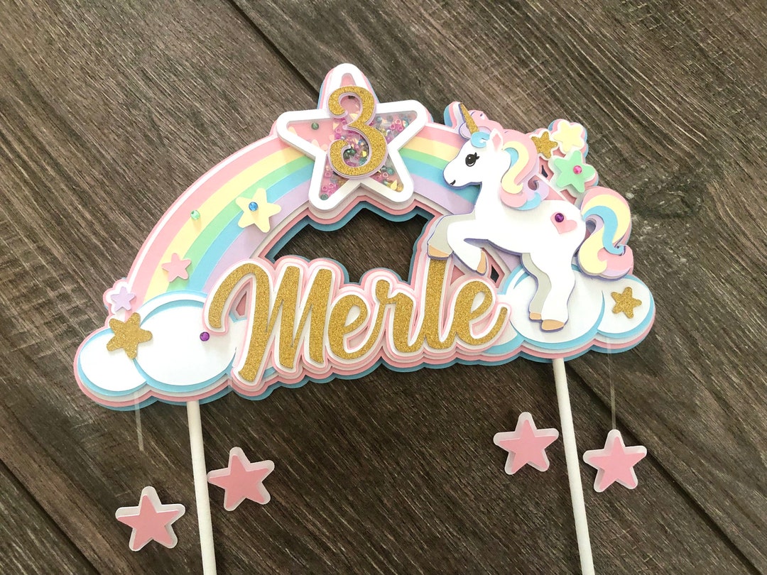 Unicorn Magic Cake Topper, Unicorn Birthday Party, Unicorn Rainbow ...