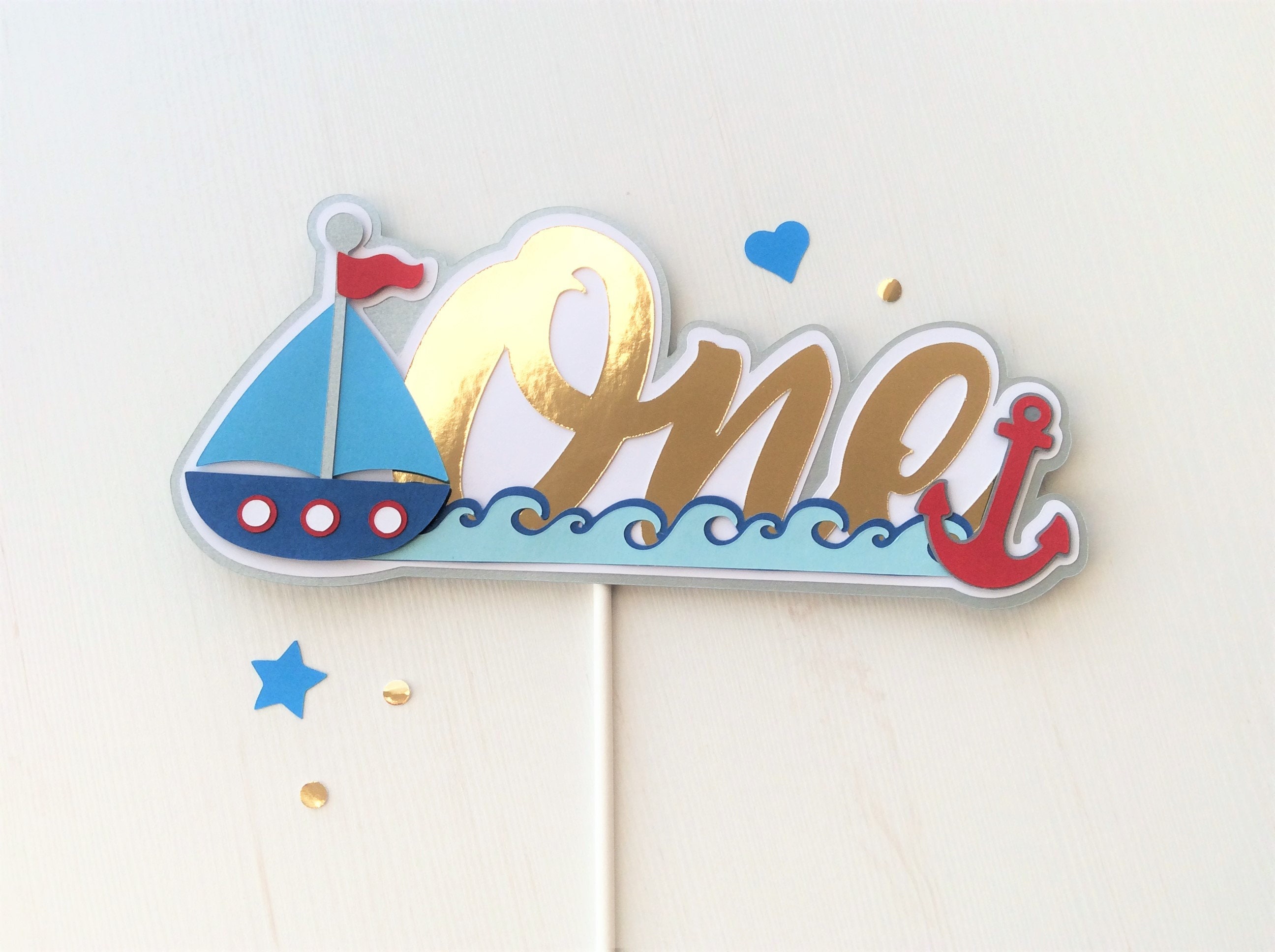 Nautical One Cake Topper Nautical First Birthday Party Sea - Etsy