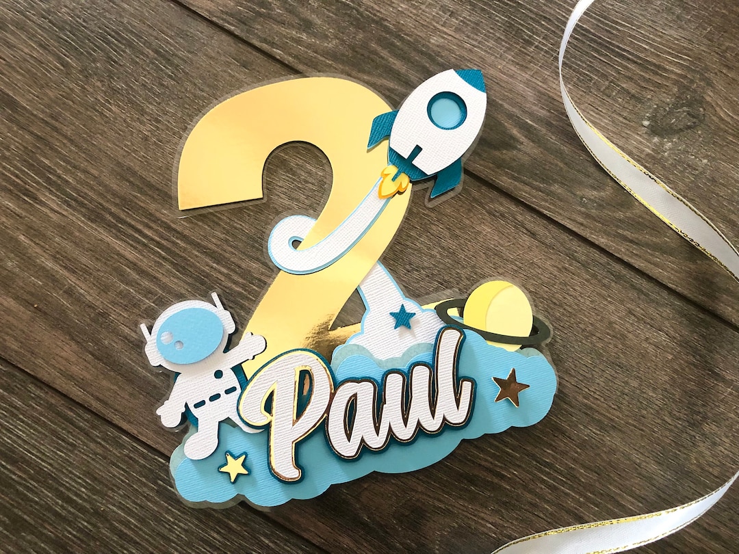 Outer Space Cake Topper, Rocket Astronaut Cake Topper, Outer Space ...