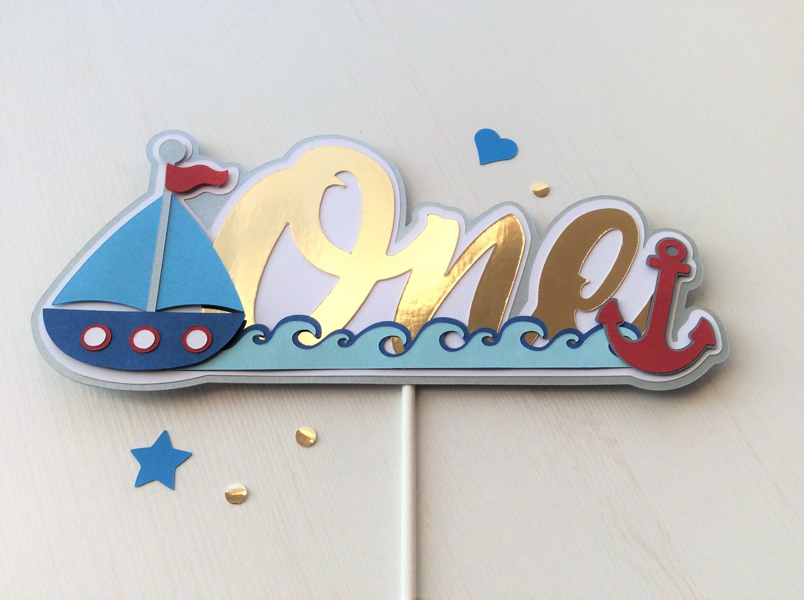 Nautical One Cake Topper Nautical First Birthday Party Sea - Etsy