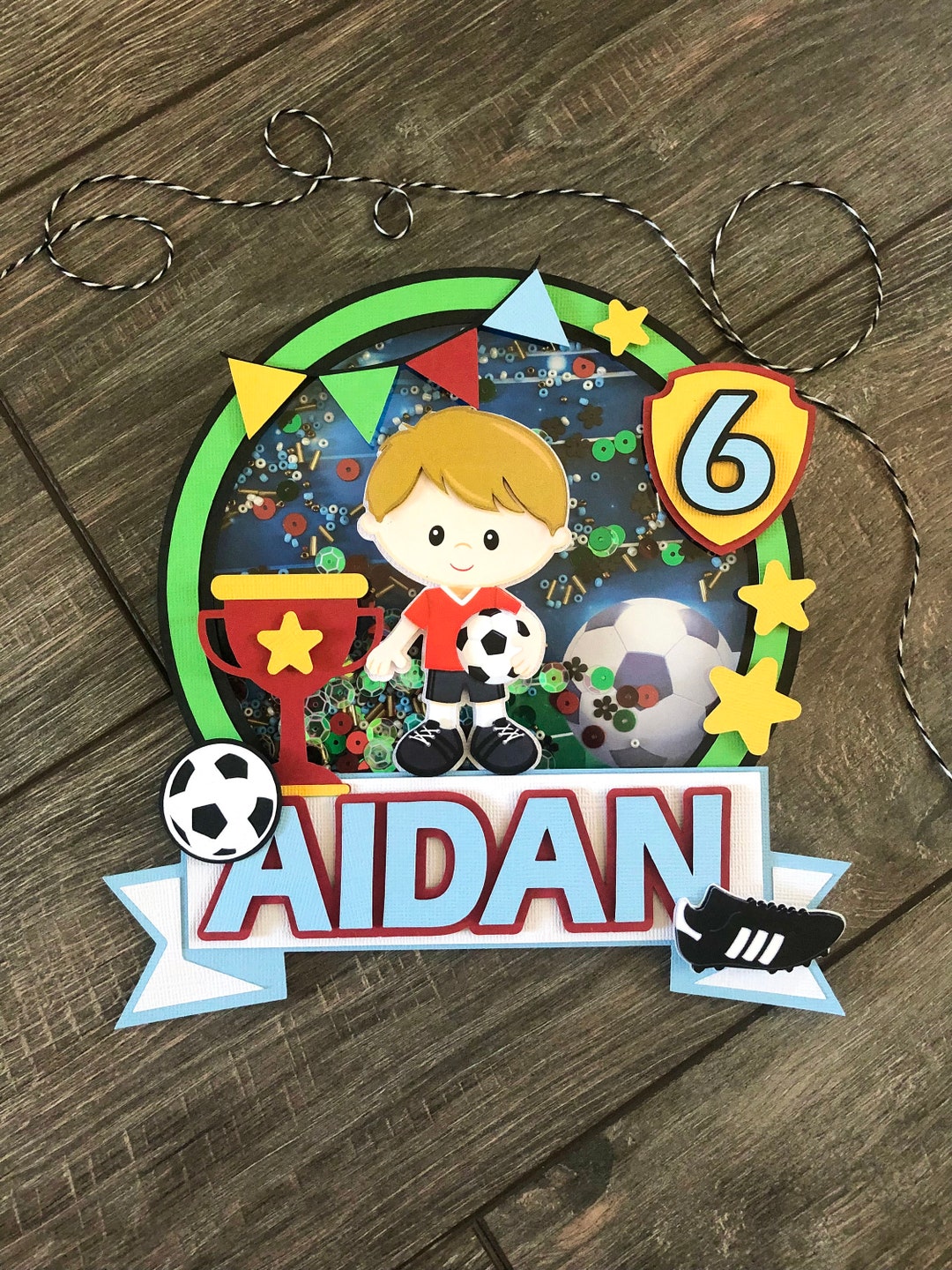 Soccer Player Shaker Cake Topper, Soccer Birthday Party, Soccer Party ...