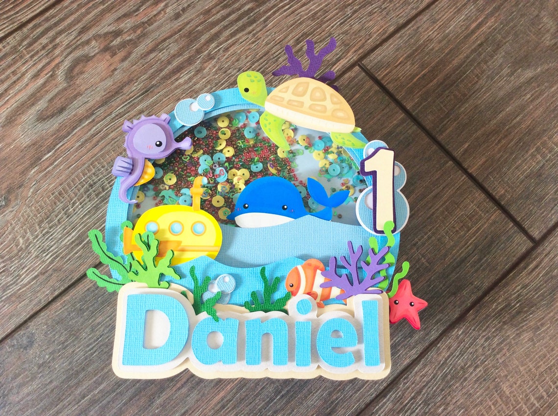 Under the Sea Submarine Shaker Light Cake Topper Under the | Etsy