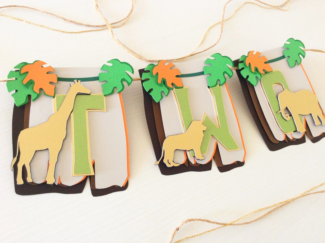 Jungle Safari Banner, Two Wild Birthday, Jungle Safari Party, Two Wild ...