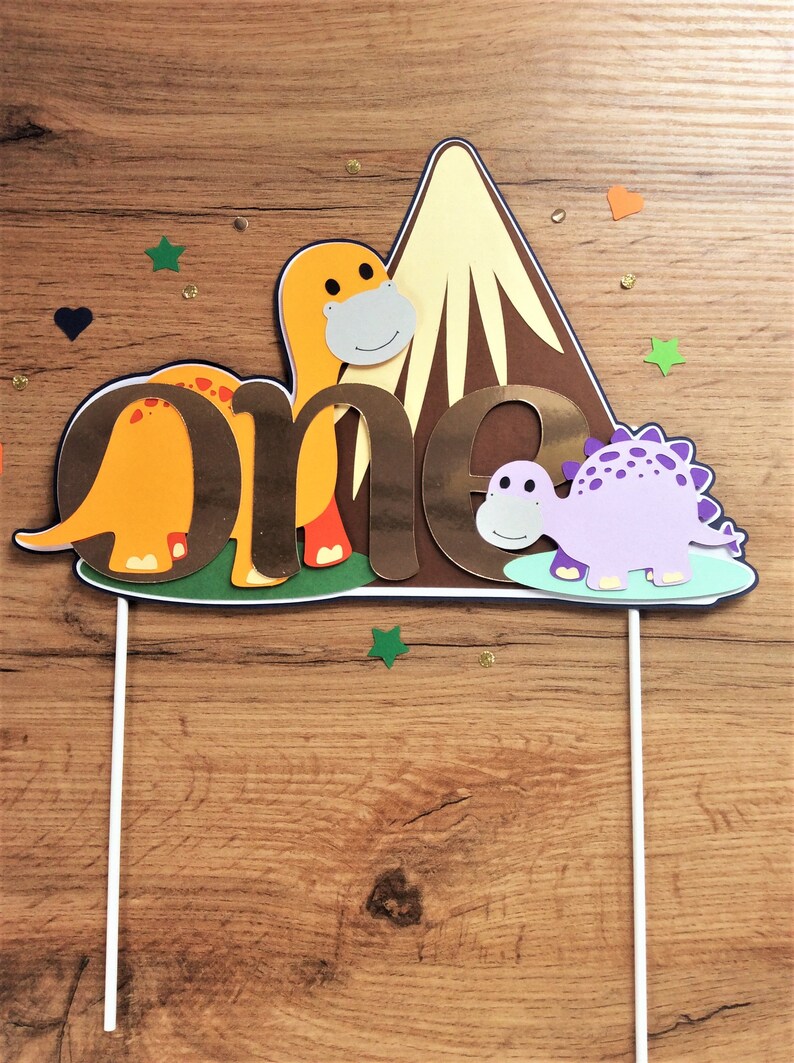 Dinosaur 1st Birthday Cake Topper Cake Smash One Dinosaur - Etsy