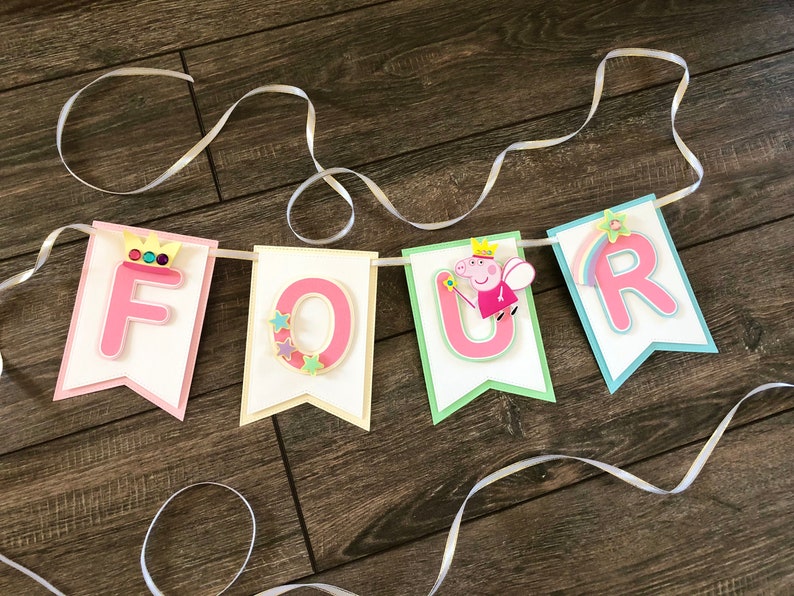 Peppa Pig Age Banner Peppa Pig Birthday Banner Peppa Pig | Etsy