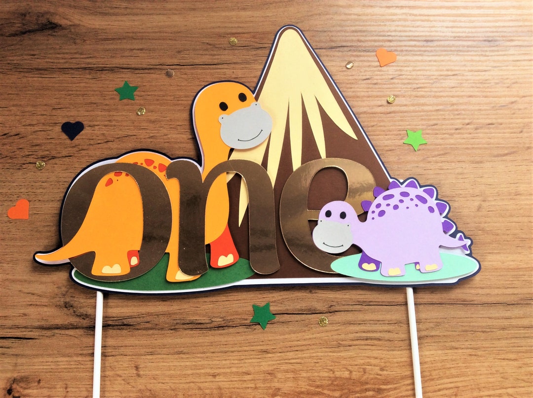 Dinosaur 1st Birthday Cake Topper Cake Smash One Dinosaur - Etsy