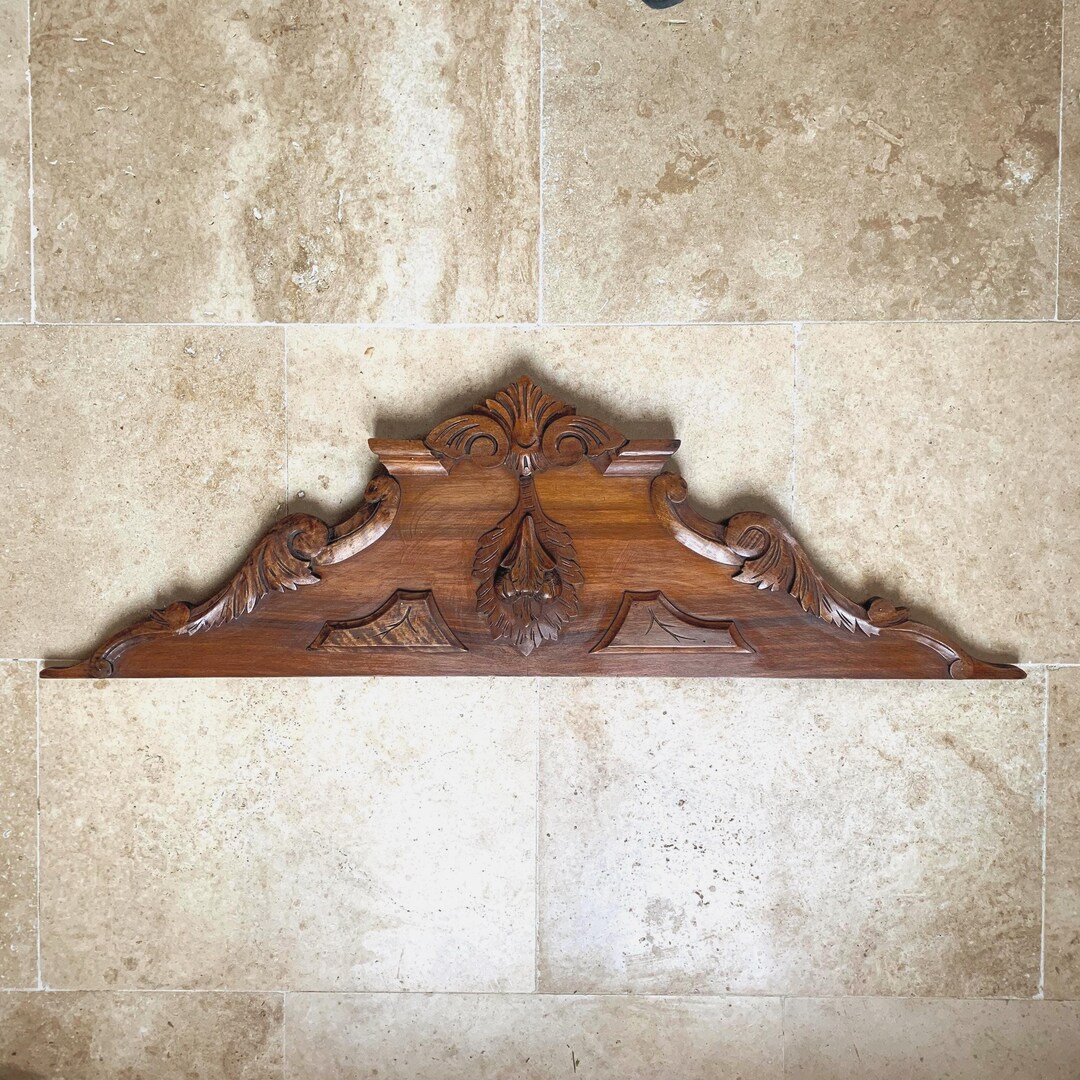 A Classic French Antique Wooden Pediment With a Beautifully Carved ...