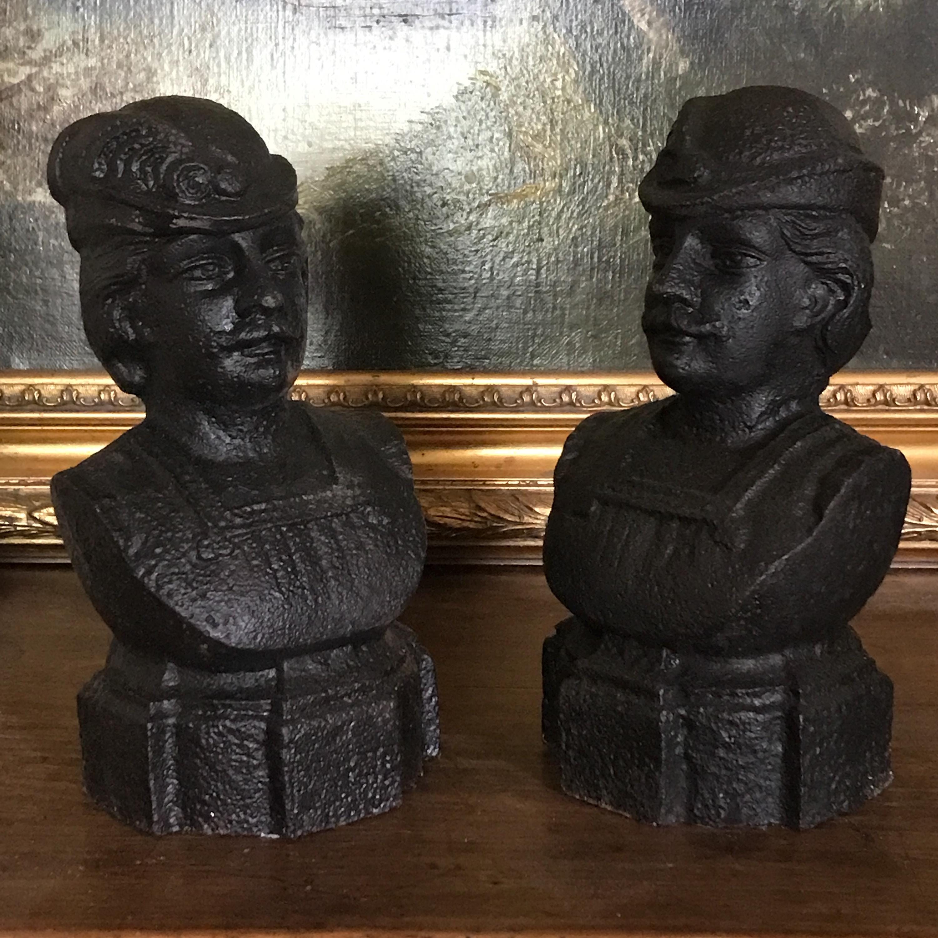 A Pair of Character Rustic Vintage French Iron Figures Salved From ...