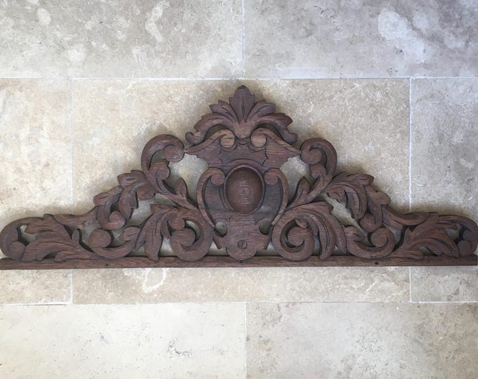 A Classic French Antique Wooden Pediment With a Beautifully Carved ...