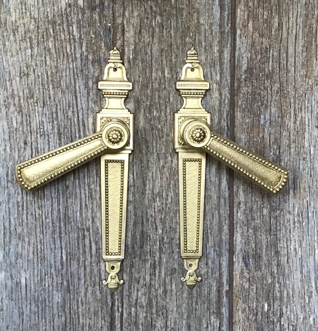 A Pair of Elegant Gilt Bronze Door Handles - Levers in Classic Empire ...