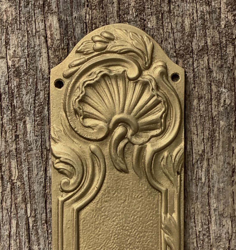 A Pair of Stylish Heavy Bronze Door Handles and Plates in the Rococo ...