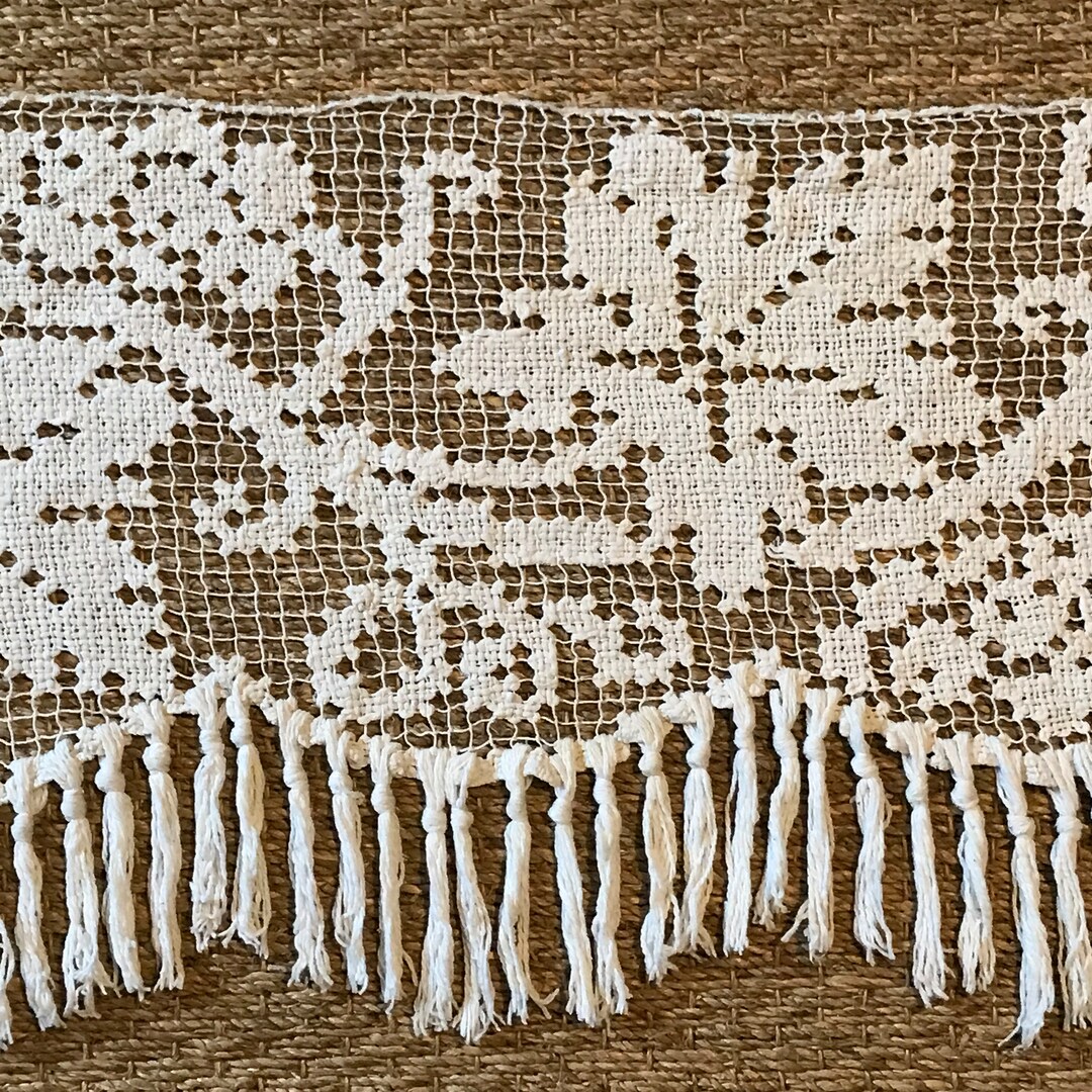 A Single Elegant Finged French Hand Made Filet Lace Cafe - Etsy