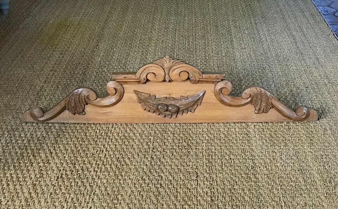 A Classic French Antique Wooden Pediment With a Beautifully Carved ...