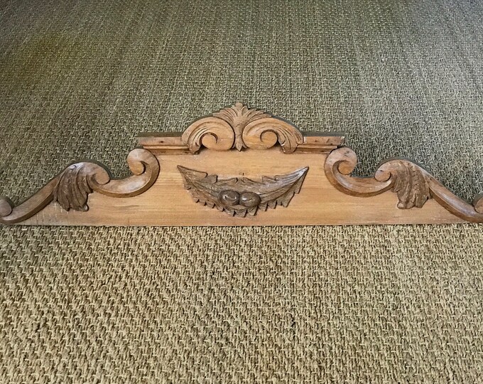 A Classic French Antique Wooden Pediment With a Beautifully Carved ...
