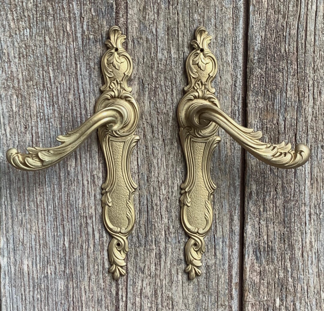 A Pair of Gilt Bronze Door Handles in the Rococo Style - Etsy